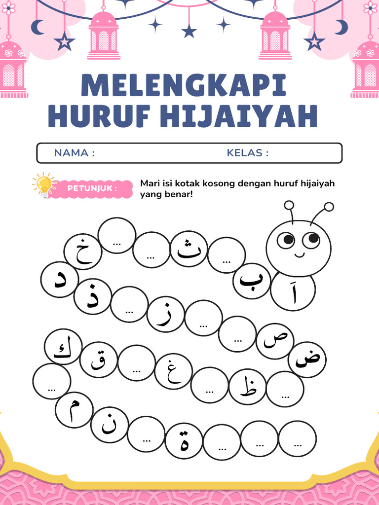 Belajar Melengkapi Huruf Hijaiyah Lembar Kerja Pendidikan Agama Islam ...