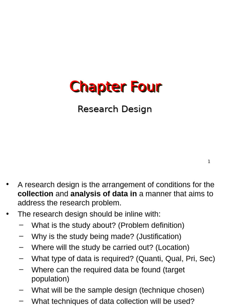 Chapter 4 Research - Design Ab | PDF | Level Of Measurement | Sampling (Statistics)