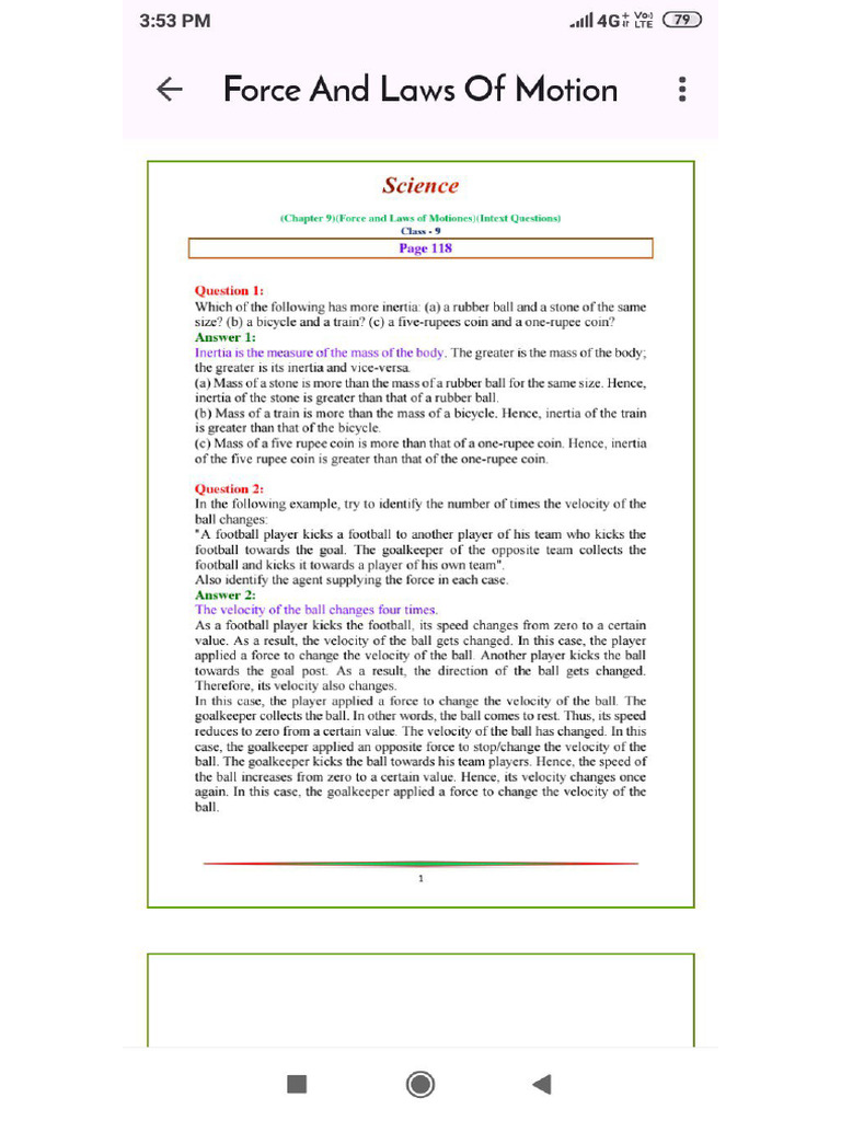 Class 9 Physics Ncert Solution PDF | PDF
