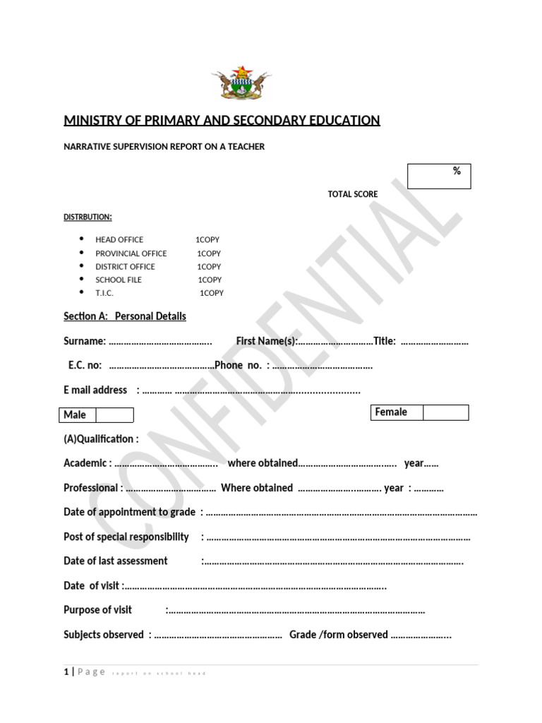 New Narrative Report Proforma Teacher | PDF | Human Communication ...