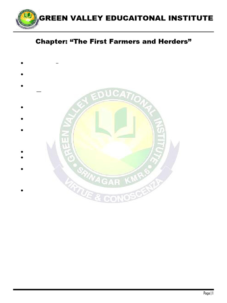 First Farmers and Herders Overview | PDF | Agriculture | Domestication