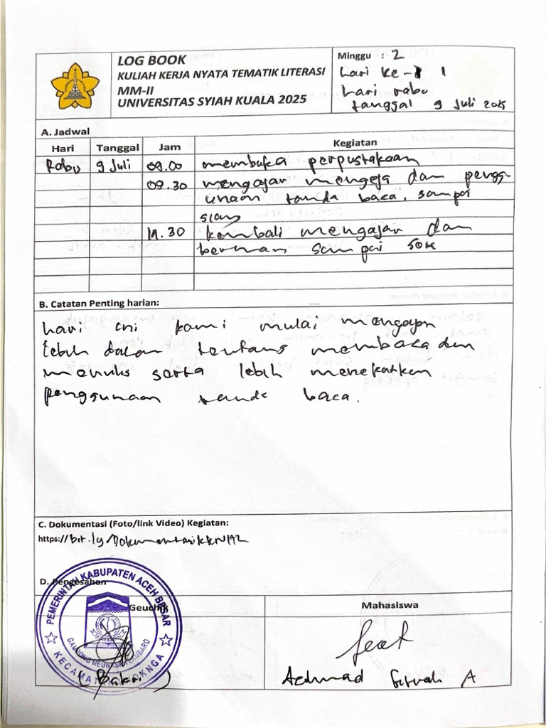 Achmad Fitrah Adriansyah - Logbook - Minggu 2 | PDF