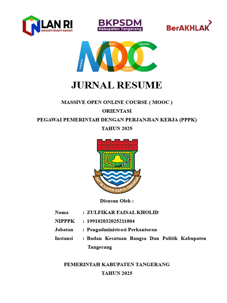 Jurnal Resume Mooc PPPK 2025 Zulfikar Faisal Kholid | PDF