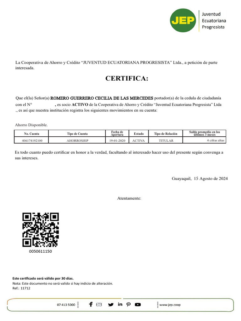 Jep Cert 1 | PDF