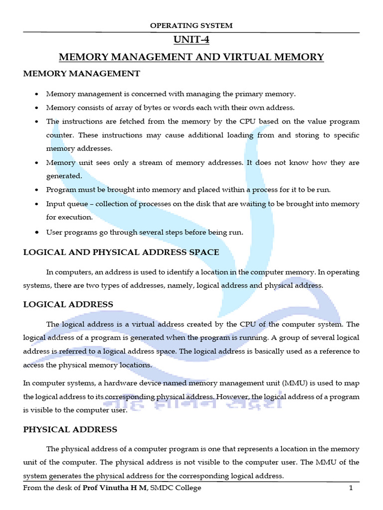 Operating System (4th UNIT) | PDF | Computer Data Storage | Process (Computing)