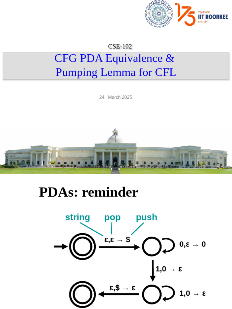 CFG to PDA Equivalence & CNF Guide | PDF | Personal Digital Assistant ...