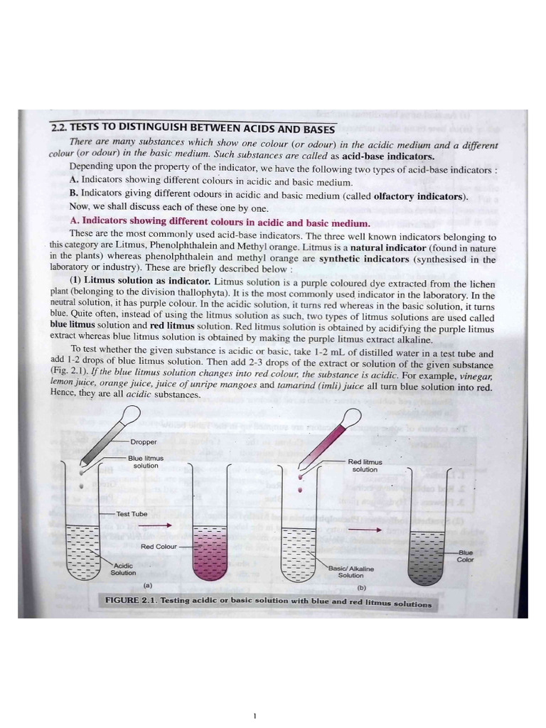 Acid Base Indicator Cbse 10 | PDF