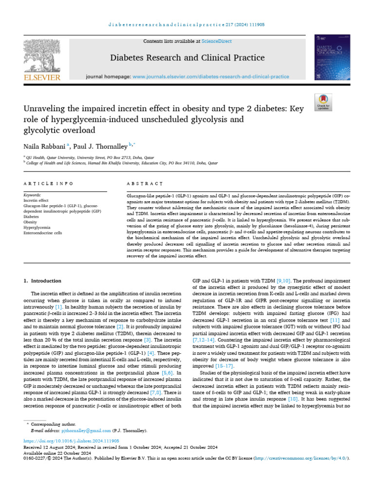2) Unraveling The Impaired Incretin Effect in Obesity and Type 2 ...