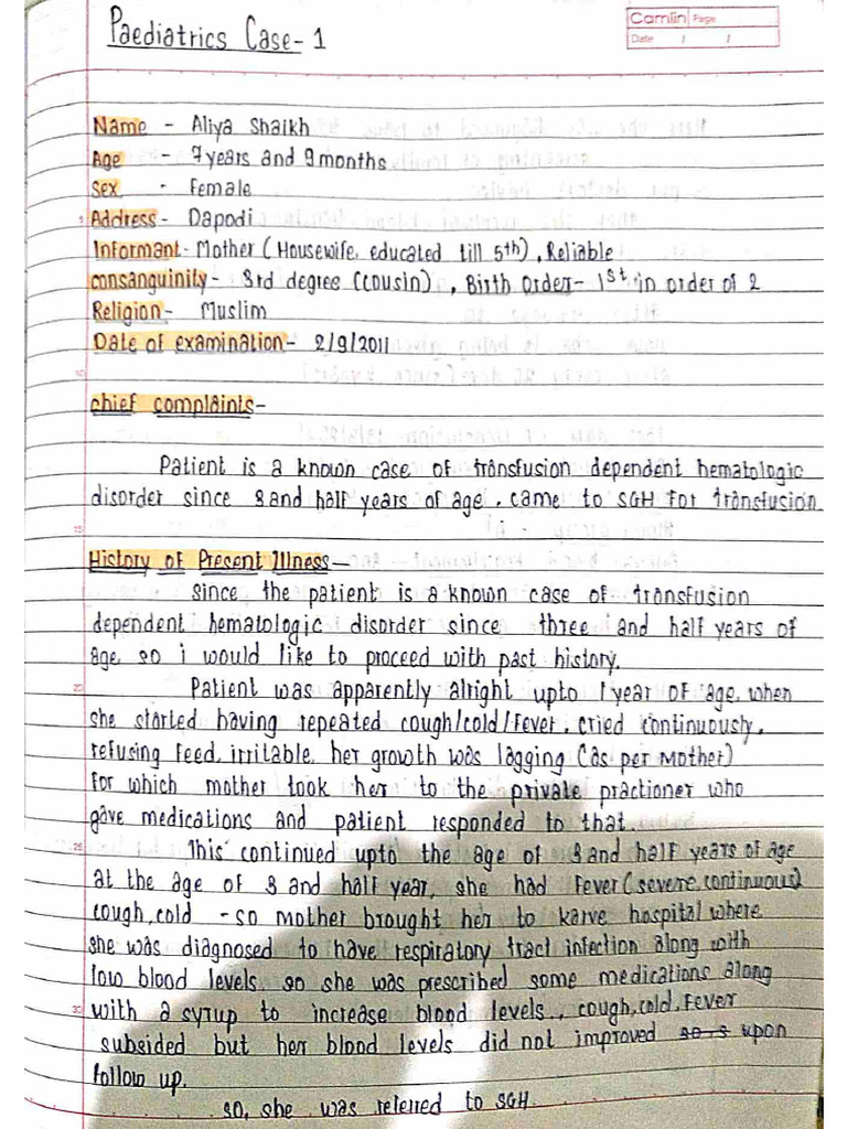 Paeds Cases 1 | PDF