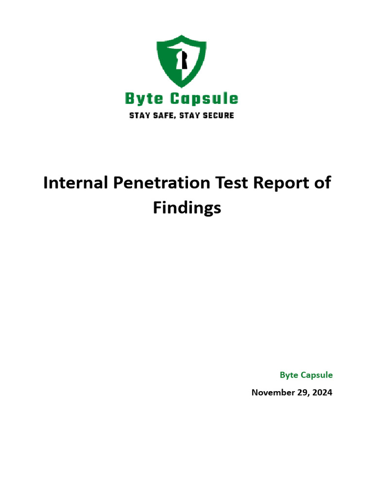 Internal Penetration Test Report of Findings | PDF | Security ...