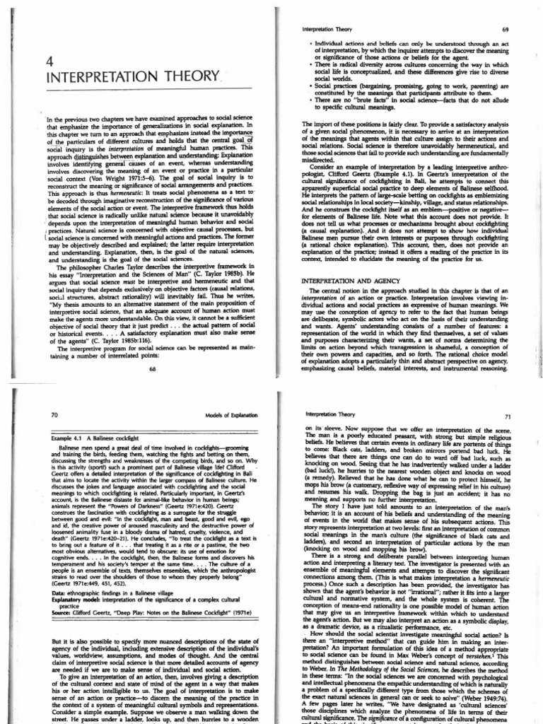READING 6 Little 1991 Varieties of Social Explanation. Chapter 4 ...