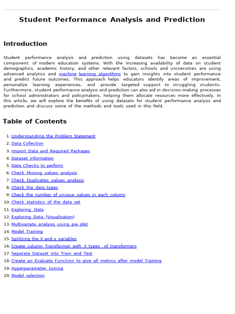 Student Performance Analysis and Prediction 2.3 | PDF | Mean Squared ...