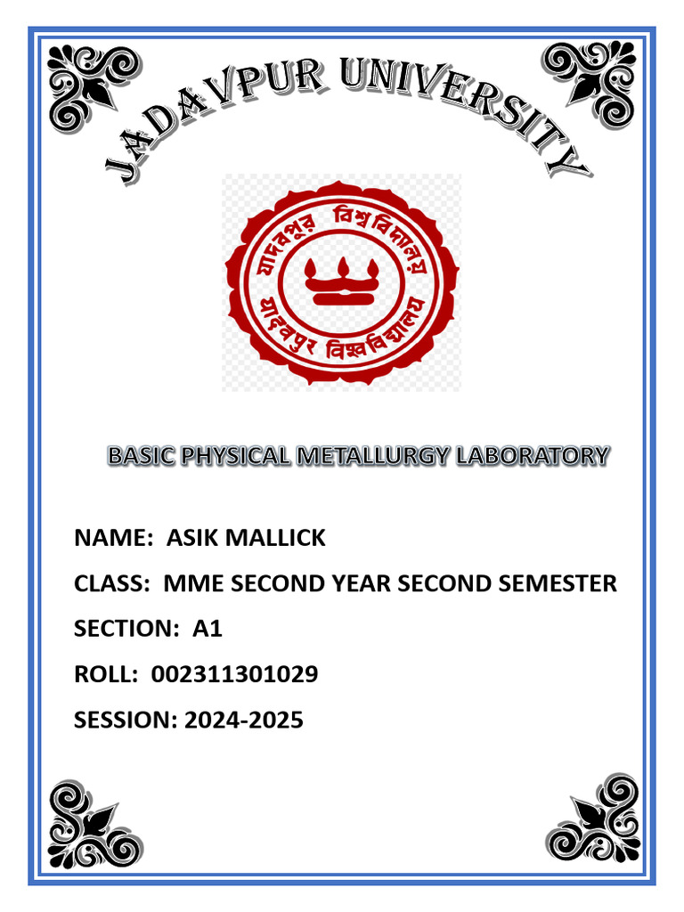 Basic Physical Metallurgy Laboratory | PDF