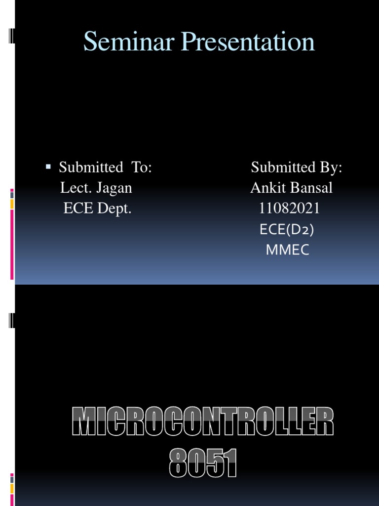Seminar Presentation Pdf Microcontroller Classes Of Computers 