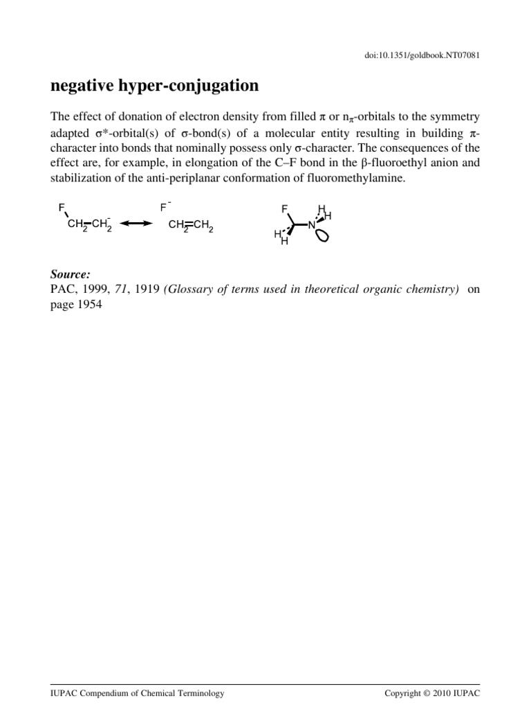 Negative Hyperconjugation