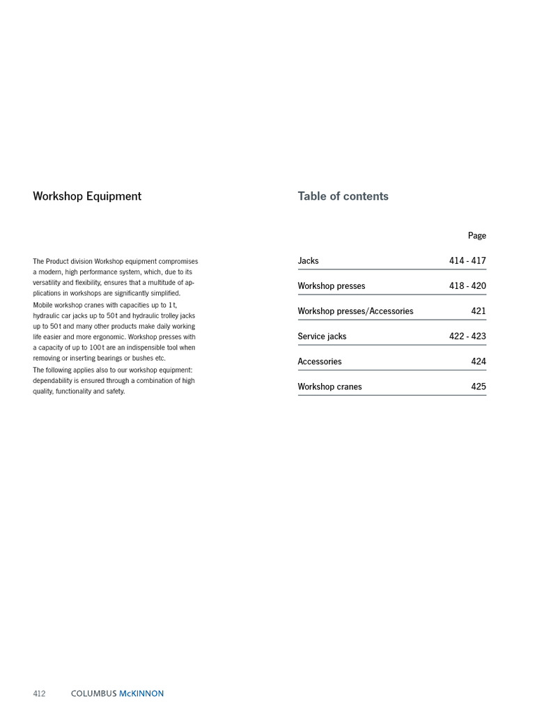 09 CMCO Katalog Nr3 GB 2015 Werkstattausruestung | PDF | Crane (Machine) | Machines