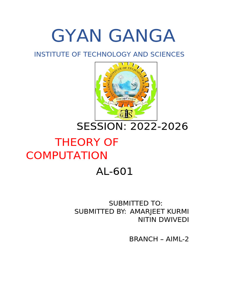 Gyan Ganga: Theory of Computation | PDF