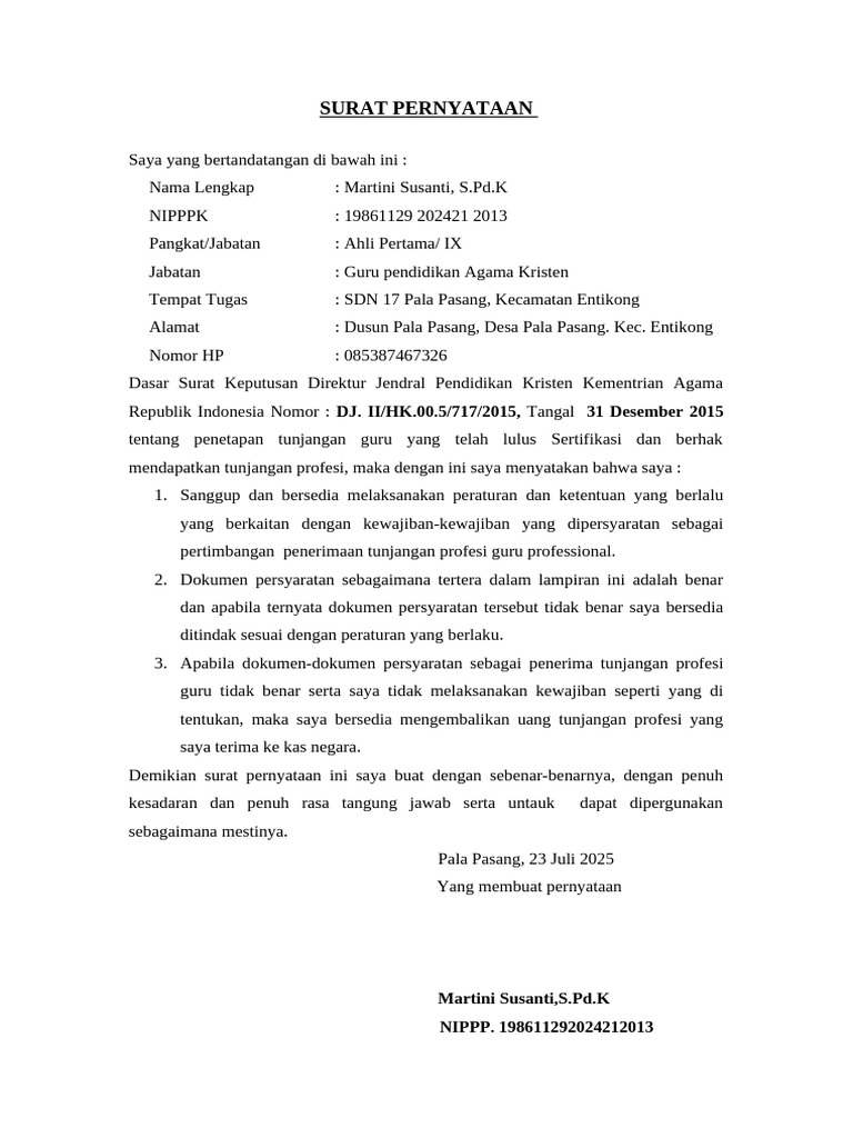 Surat Kak Tini | PDF