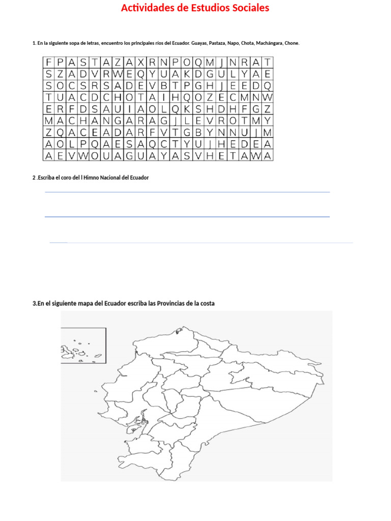 Actividades de Estudios Sociales | PDF
