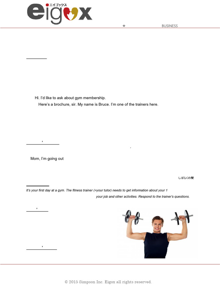 022 - 1 Signing Up With A Fitness Club | PDF