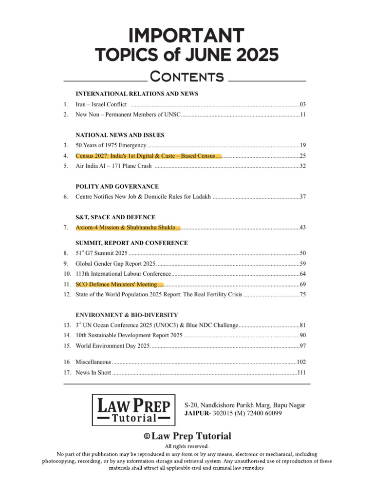 Clat Express June 2025 | PDF | Treaty On The Non Proliferation Of ...