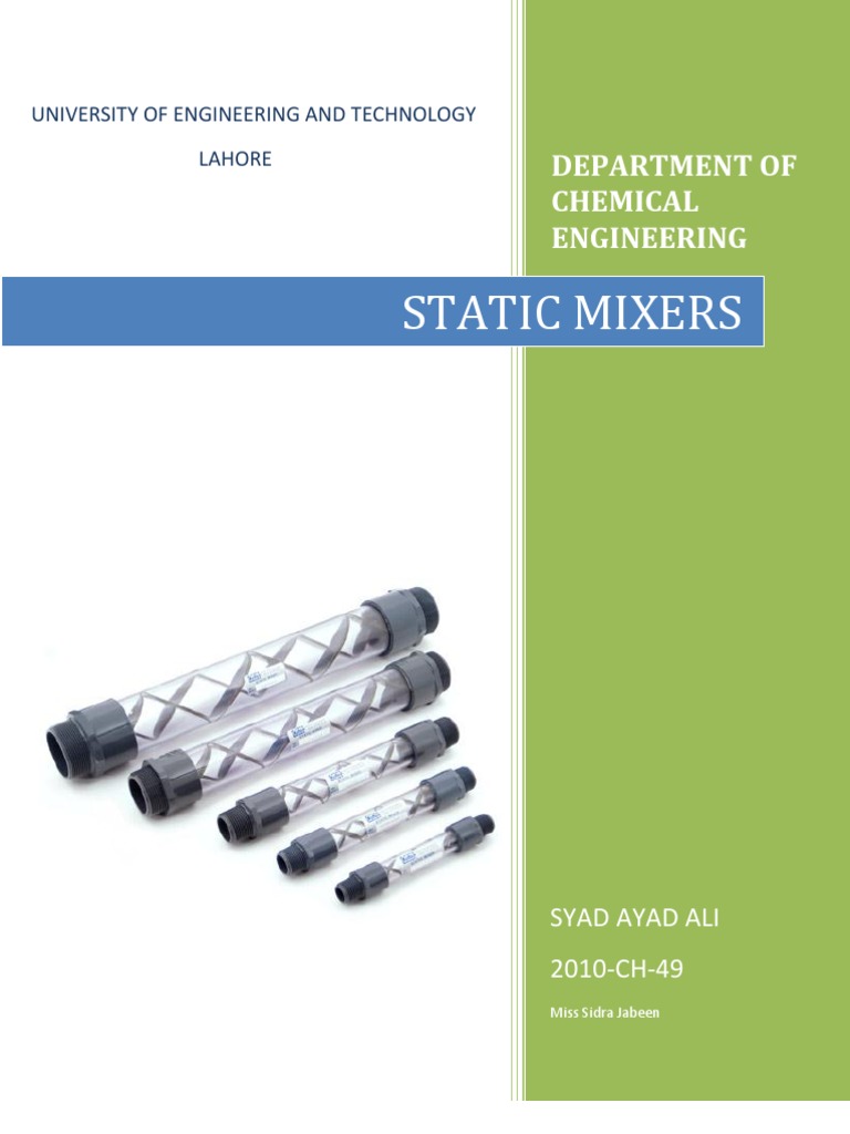 Static Mixers | PDF | Fluid Dynamics | Petroleum