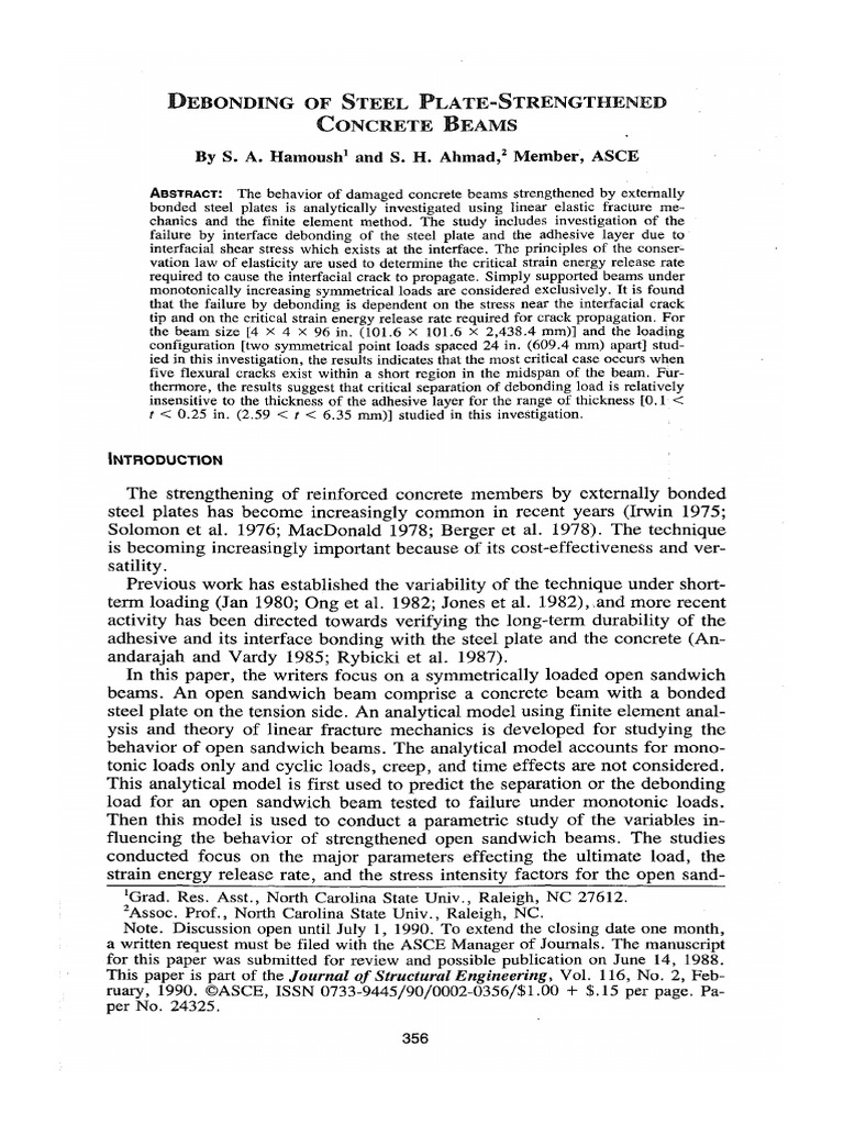 Hamoush Ahmad Debonding of Steel Plate Strengthened Concrete Beams ...