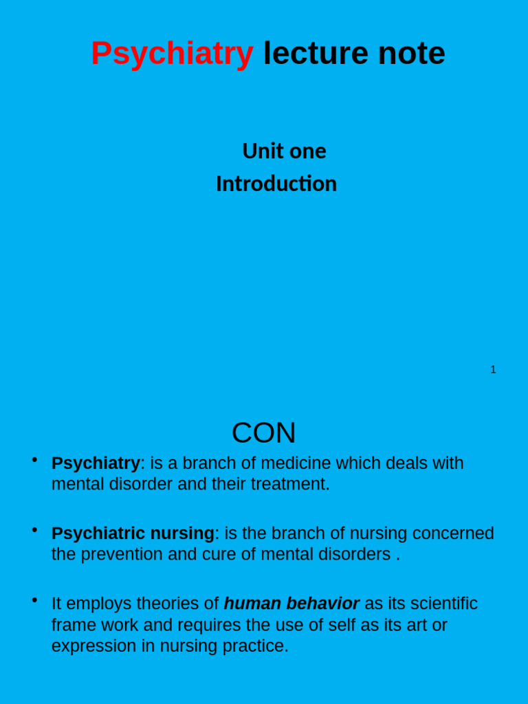 Introduction to Psychiatry and Mental Health | PDF | Hallucination | Phobia