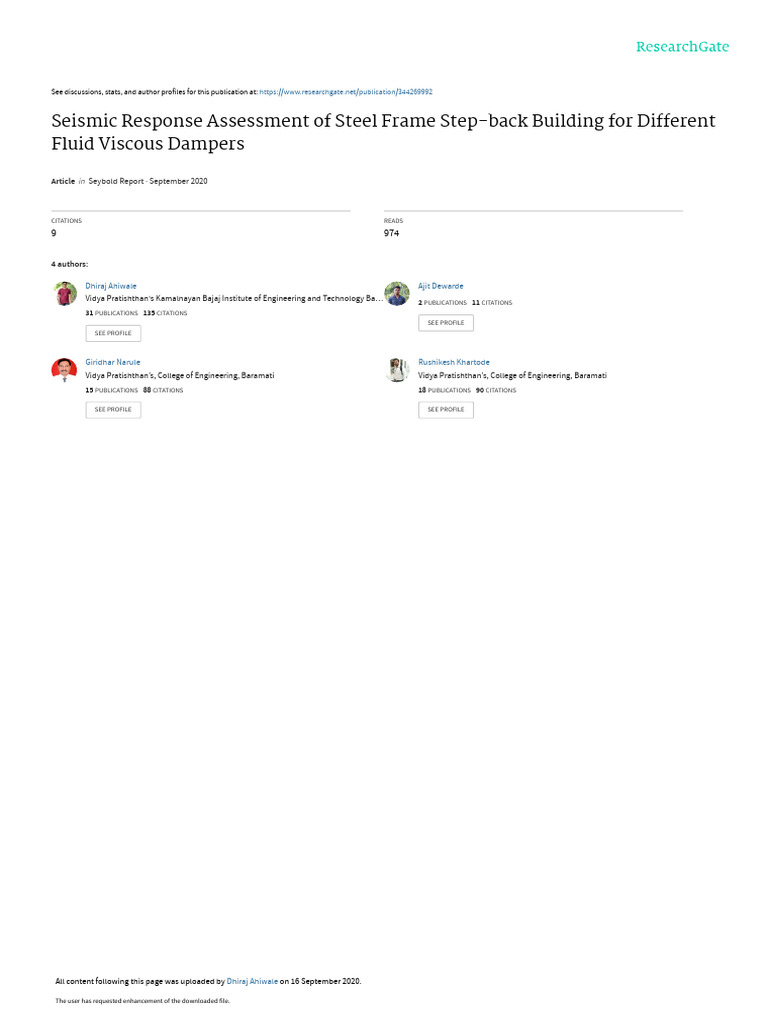 Seismic Response Assessment of Steel Frame Step-Back Building For ...