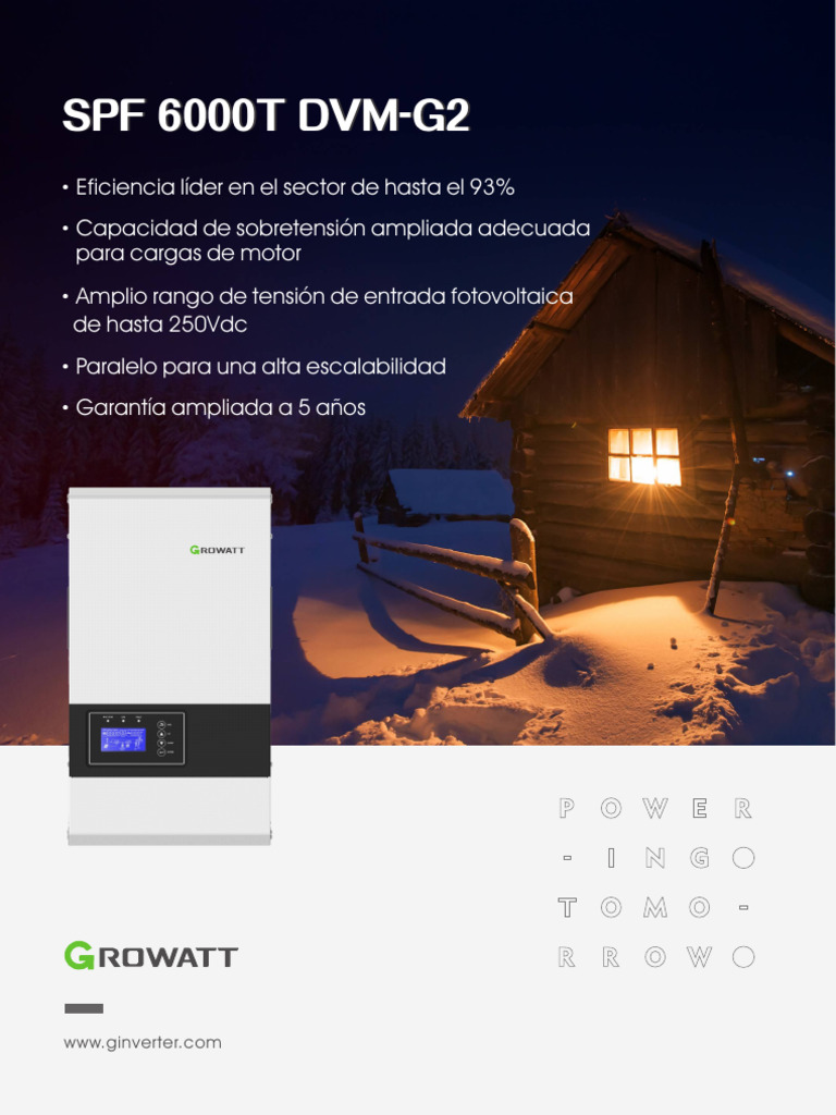 Inversor SPF 6000T DVM-G2 Eficiente | PDF | voltaje | Energia electrica