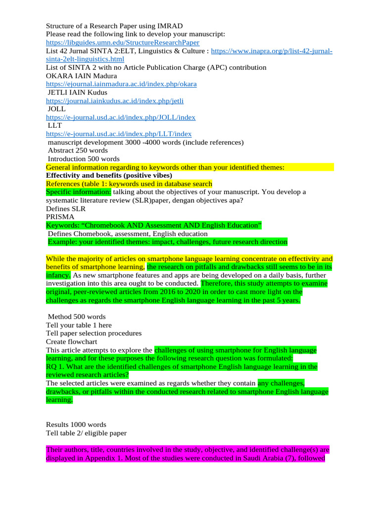 Structure of A Research Paper Using IMRAD | PDF | Learning | Cognition