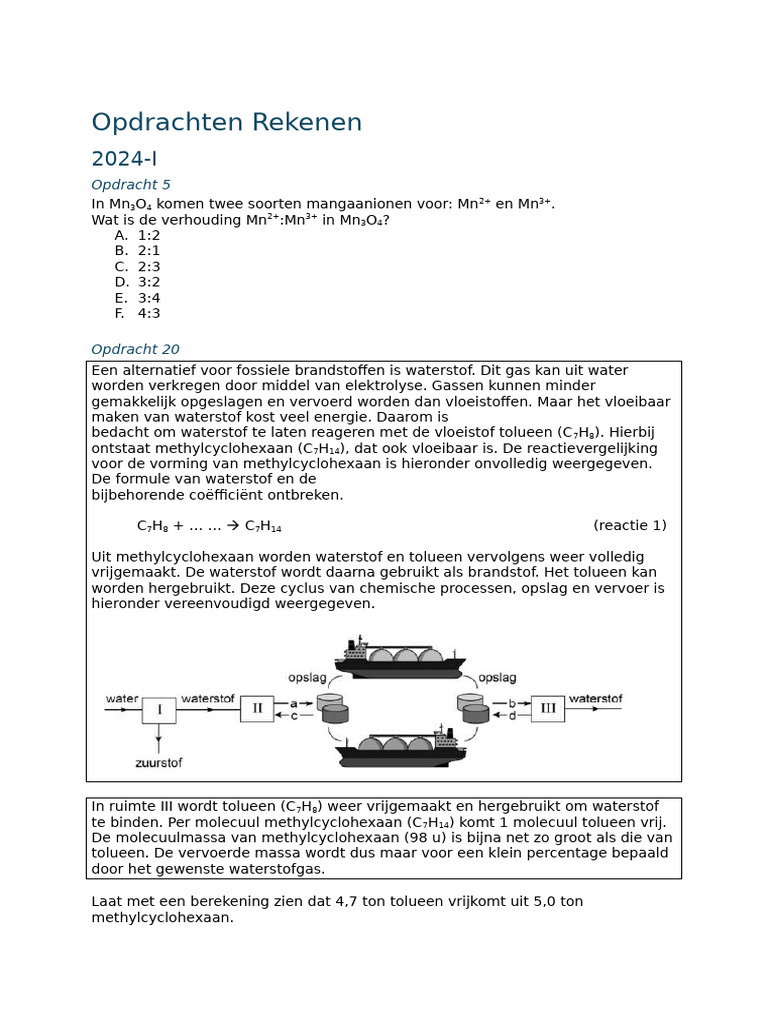 Opdrachten Rekenen - Vragen | PDF