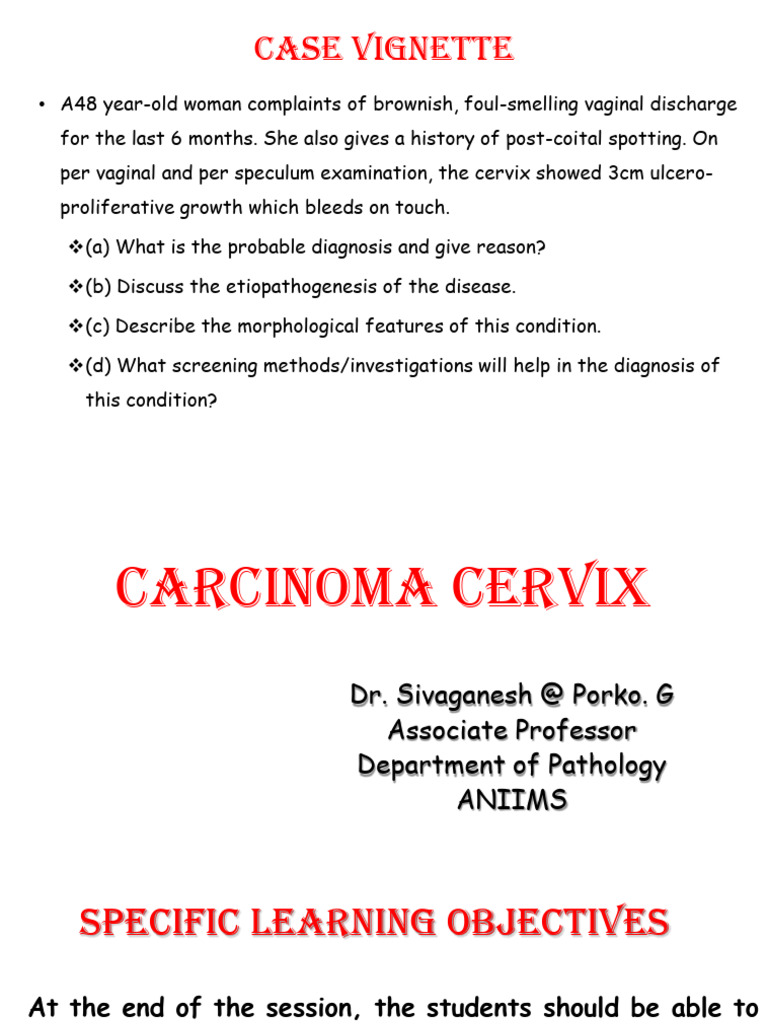 CA Cervix & Uterus - Dr. Porko 11.7.25 | PDF | Cervical Cancer | Carcinoma