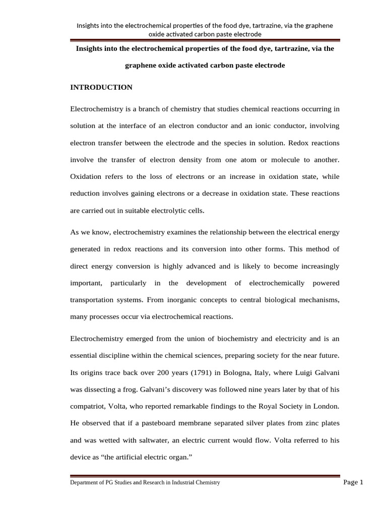 Full Chapters Project 2024 Fine-1 | PDF | Electrochemistry | Ion