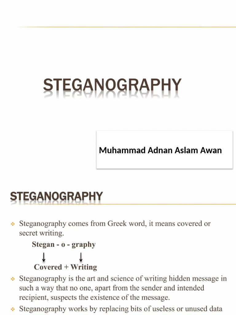 Lecture # 10 Steganography | PDF