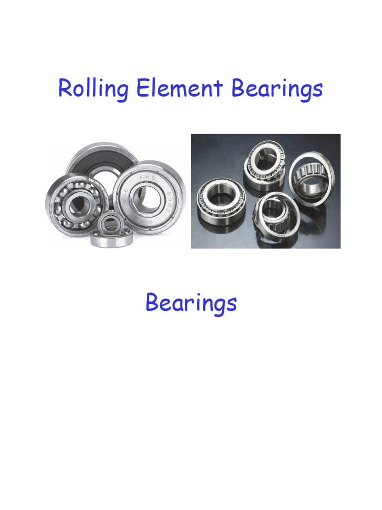 Overview of Rolling Element Bearings | PDF | Bearing (Mechanical) | Axle