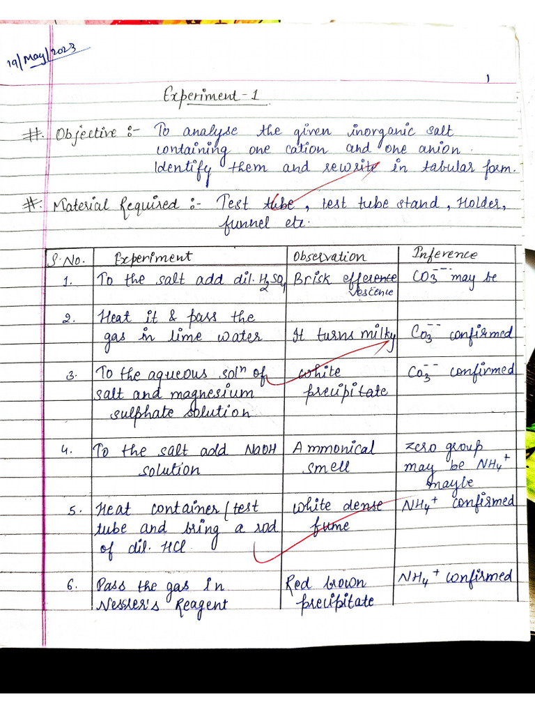 Class 12 Chemistry Practicals | PDF