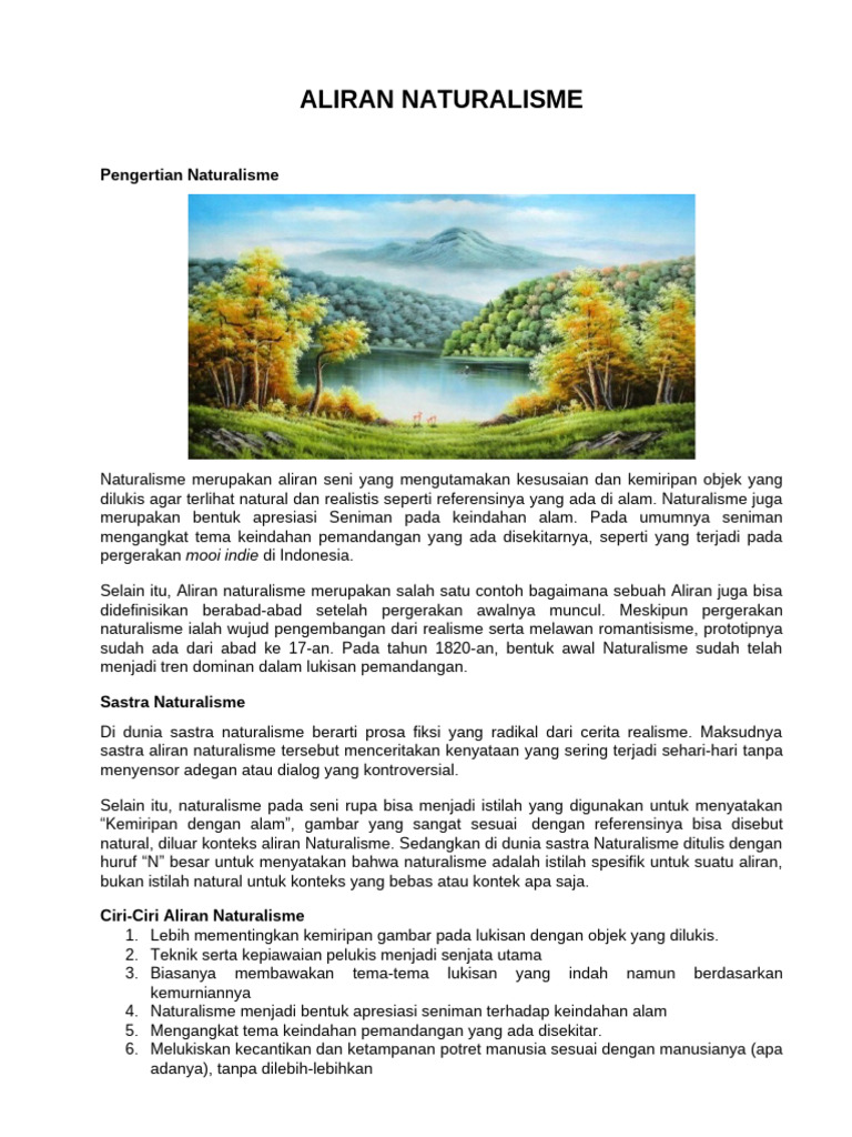 Pengertian dan Ciri Aliran Naturalisme | PDF