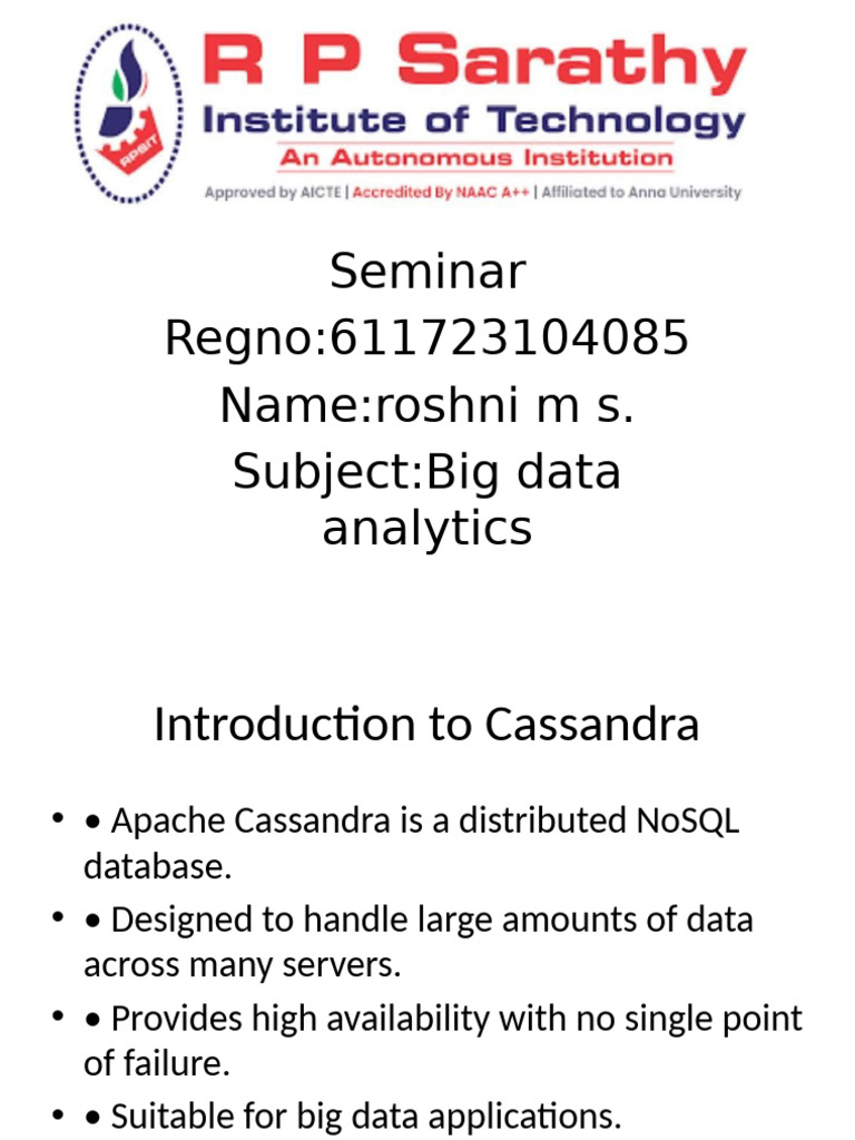 Cassandra Data Model Big Data Seminar | PDF