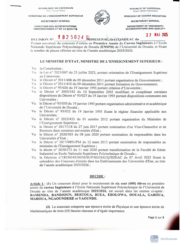 Concours ENSPD 2025 | PDF