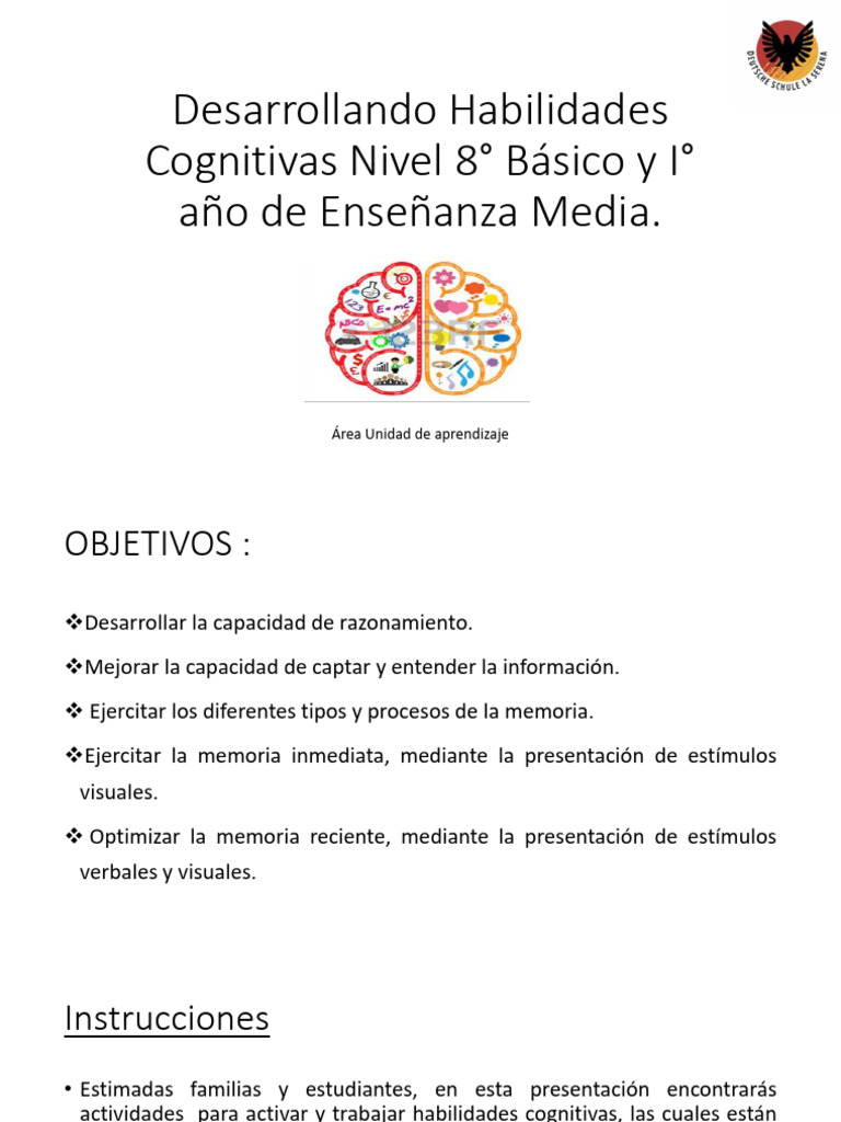 Desarrollando Habilidades Cognitivas 8° y 1° Medio | PDF