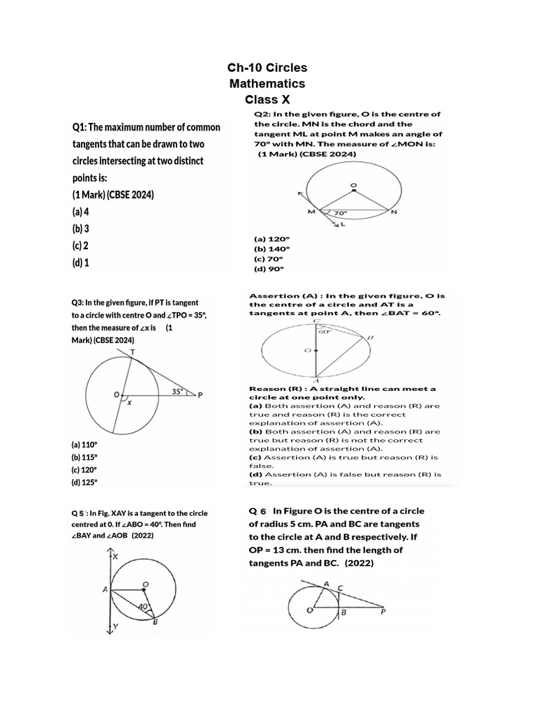 CH 10 Circles | PDF