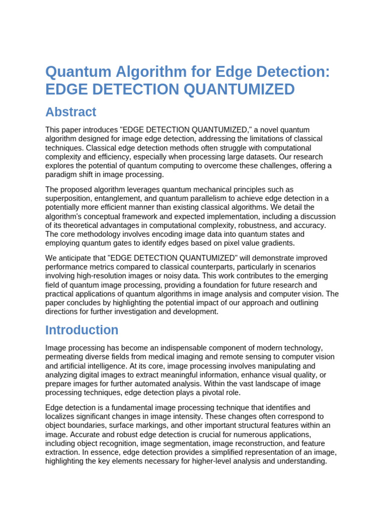 Edge Detection Quantized | PDF | Quantum Computing | Quantum Mechanics