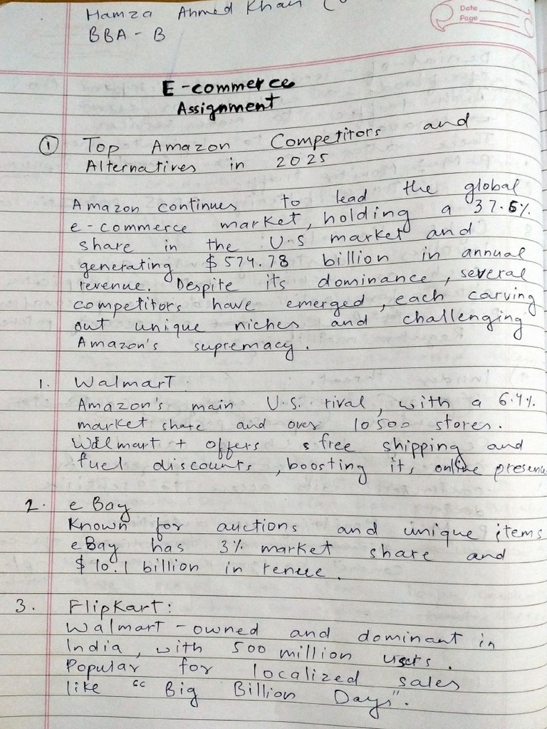 E-Commerce Assignment (Hamza Ahmed Khan 073) | PDF | E Commerce