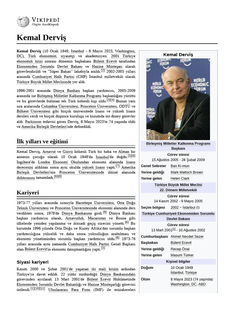 Kemal Derviş | PDF