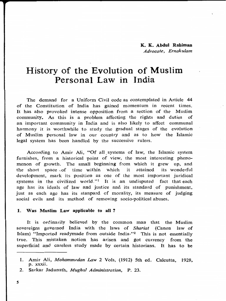 Development of Muslim Personal Law in India | PDF | Sharia | Sunni Islam