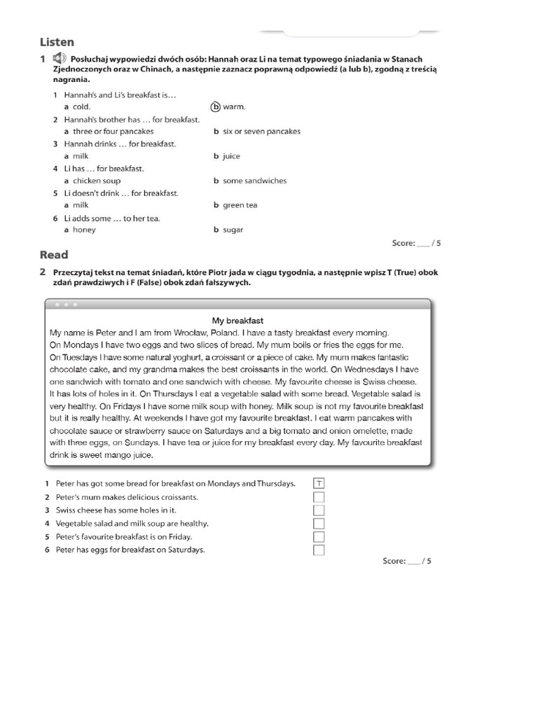 Angielski Unit5 | PDF