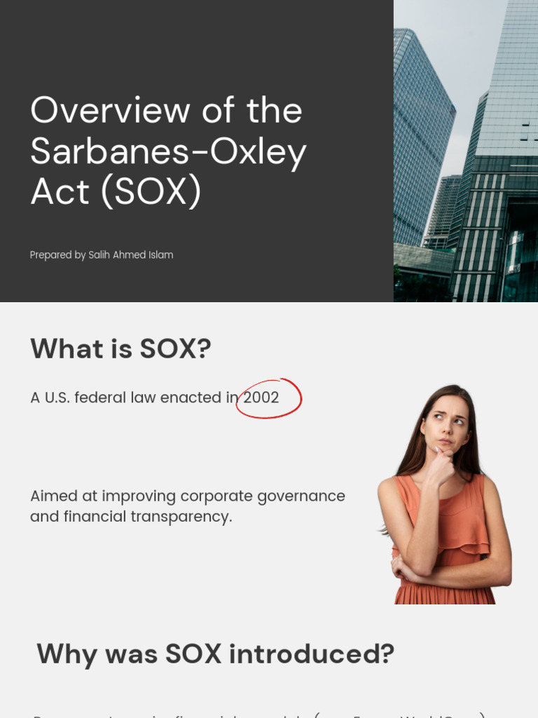 Lecture 1 - Overview of The Sarbanes-Oxley Act (SOX) | PDF