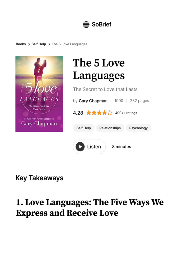 Understanding the Five Love Languages | PDF | Love | Intimate Relationships
