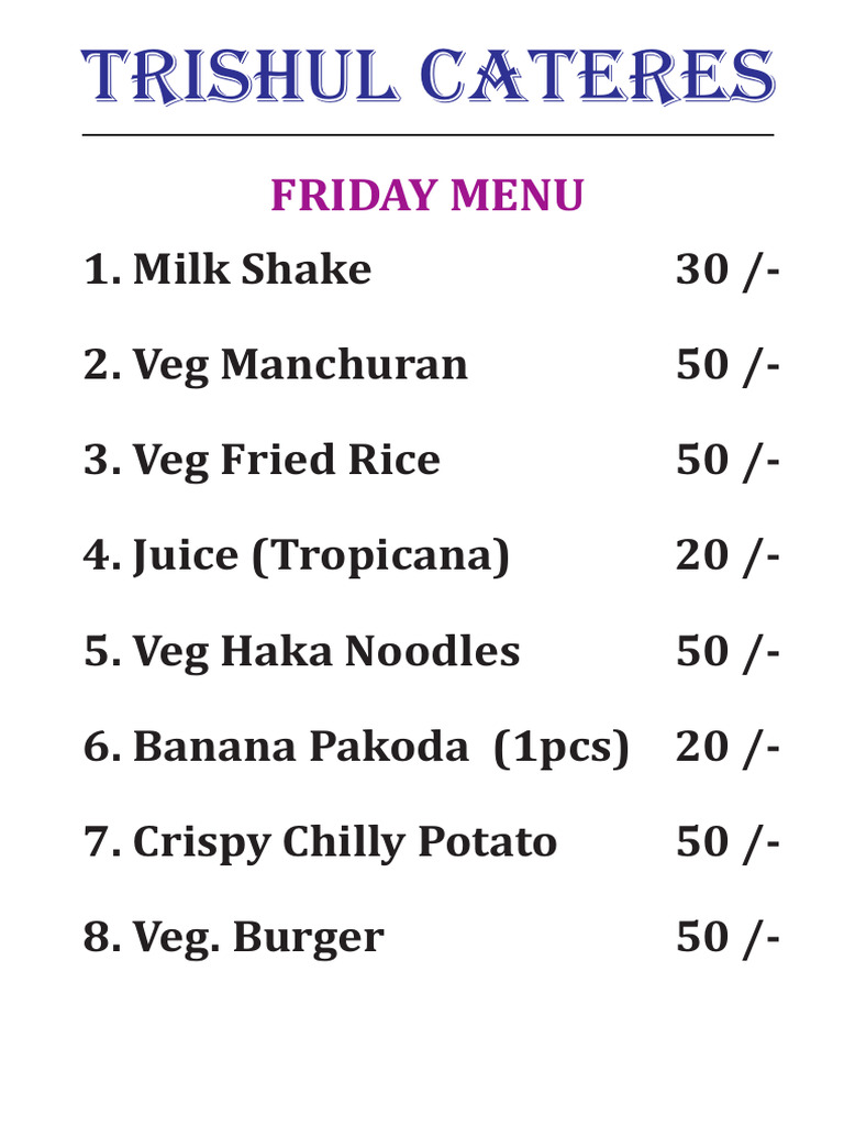 Friday Menu | PDF